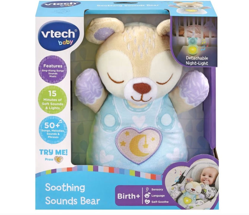 VTech Soothing Sounds Bear, Newborn Calming Nightlight Toy