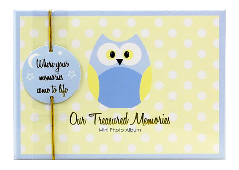 Blue Owl Baby Photo Album – Keepsake Gift for Newborn