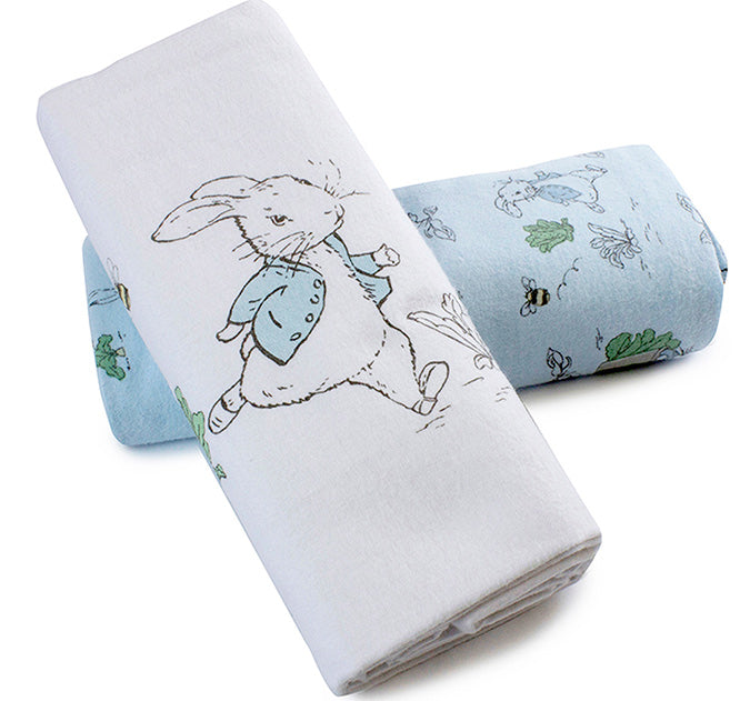 Beatrix Potter Peter Rabbit 2 Pack Flannel Wraps by Bubba Blue