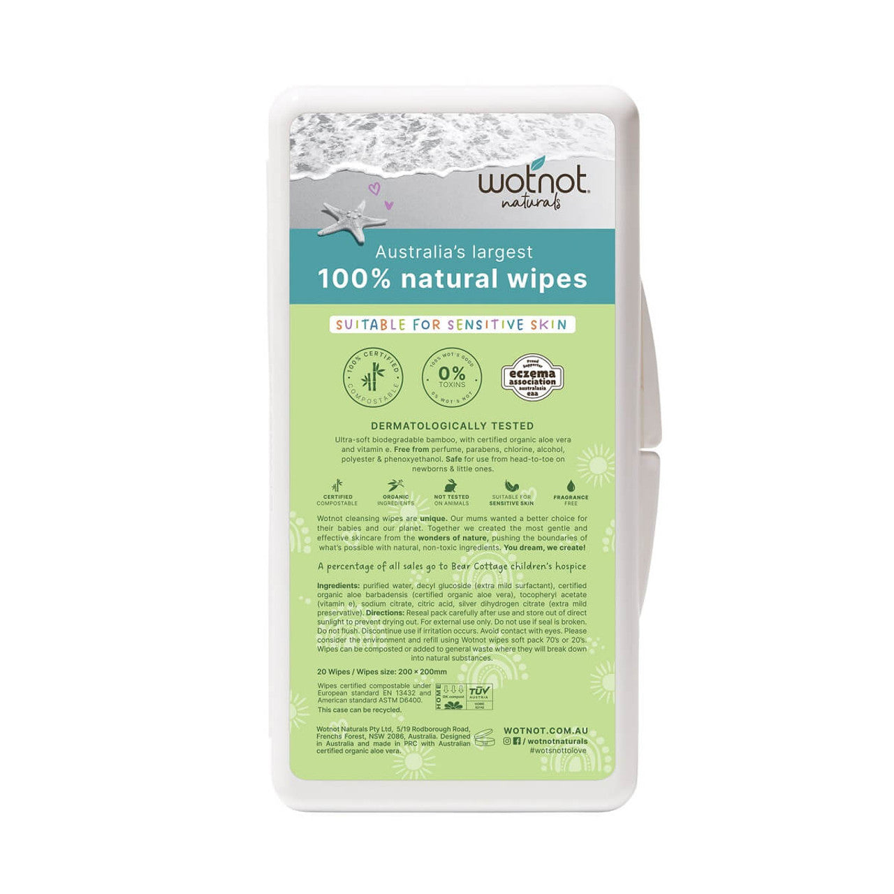 Natural Baby Wipes & Hard Case, Perfect gift for a newborn