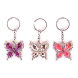 Sparkly Butterfly Keyrings with sparkling Crystals
